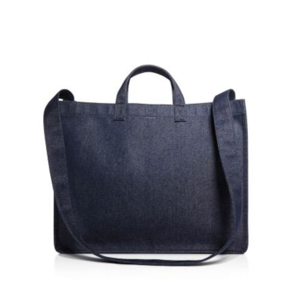 Theory | Bags | Theory Womens Blue Double Handle Logo Denim Single ...